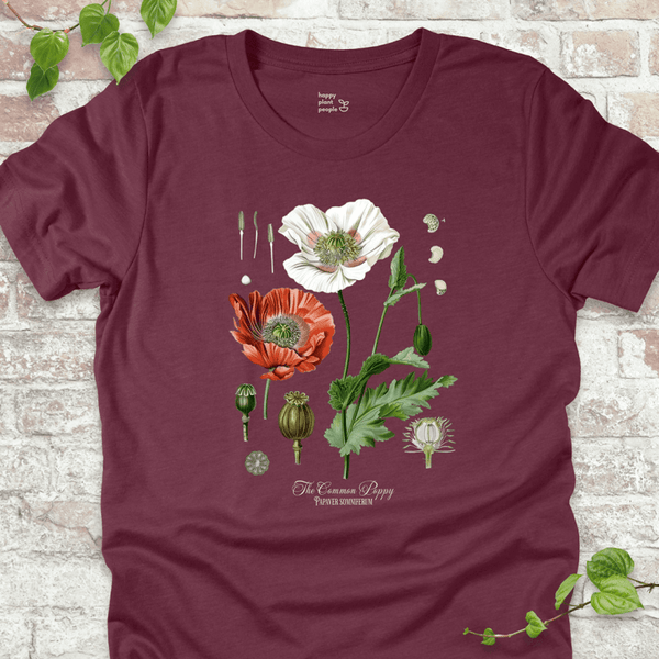 Vintage Poppies T-Shirt | Vintage Botanical Tee for Plant Lovers ...