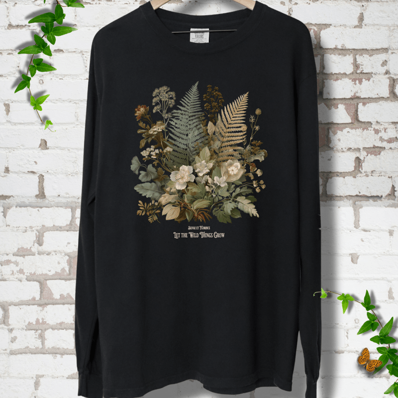 Wild Things Grow Long Sleeve T-Shirt | Comfort Colors™ Botanical Tee ...